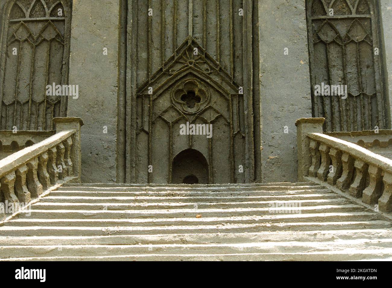 The view of medieval church stairs leading to the entrance Stock Photo ...
