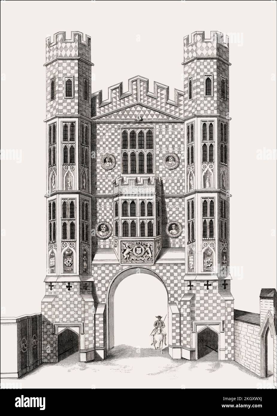 The Holbein Gate, Whitehall, Westminster, London, England, 1750 Stock ...