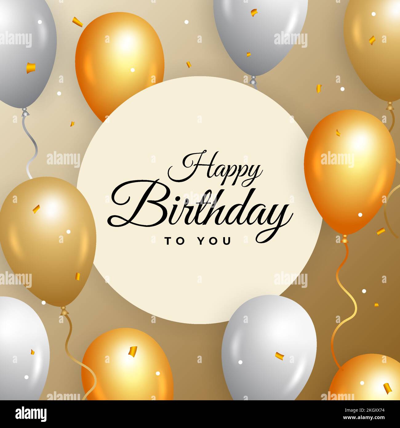 Happy birthday golden background with golden confetti. Happy Birthday ...