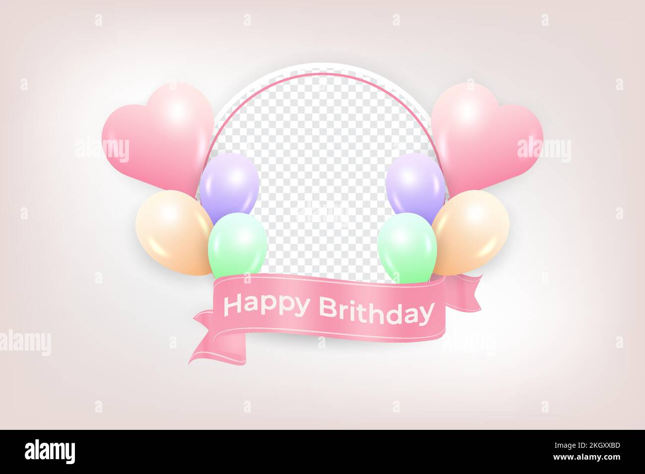 Happy birthday photo frame with balloons. Happy birthday photo frame ...