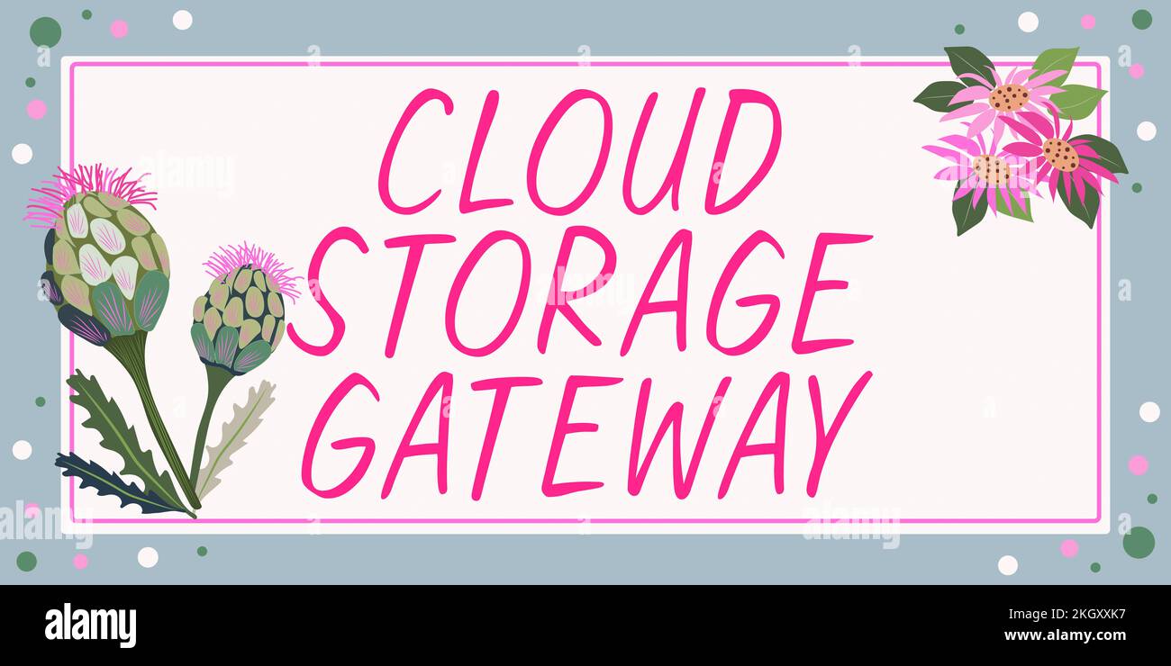 Hand writing sign Cloud Storage Gateway. Word Written on Server which ...