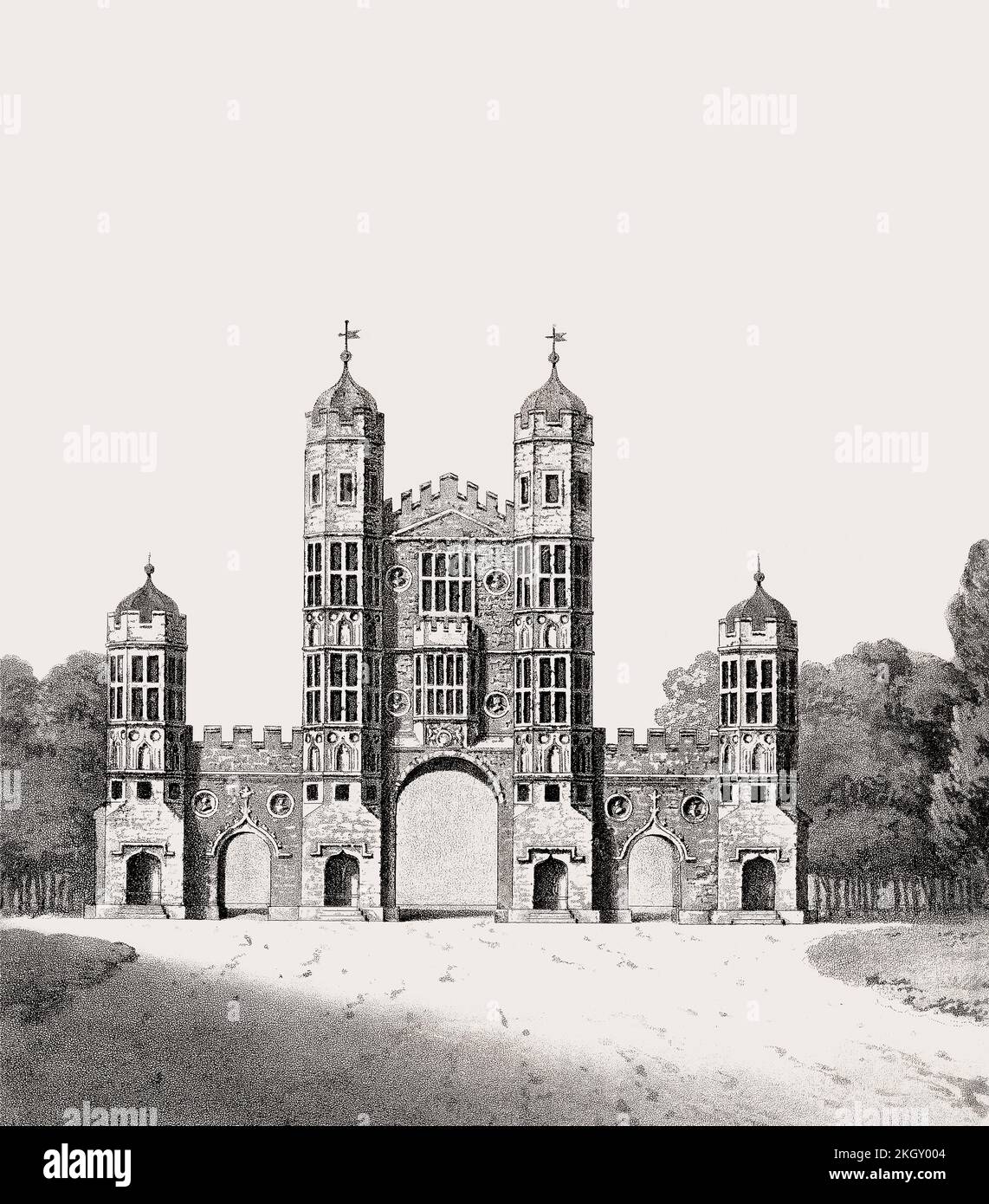 Whitehall Gate, Whitehall, Westminster, London, England, 1750 Stock ...