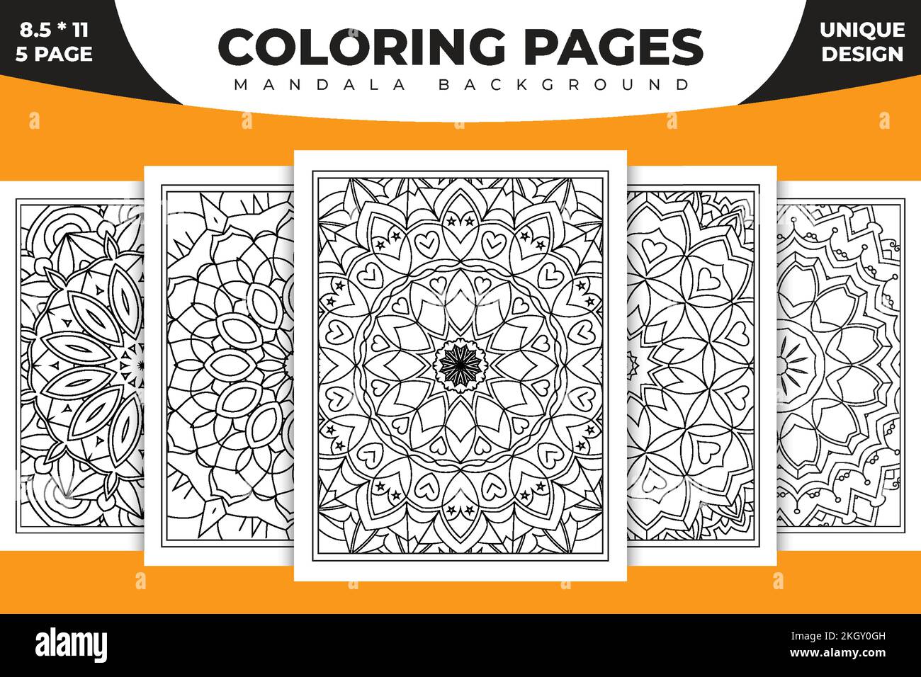 Mandala pattern vector. Coloring page mandala background. Line art ...