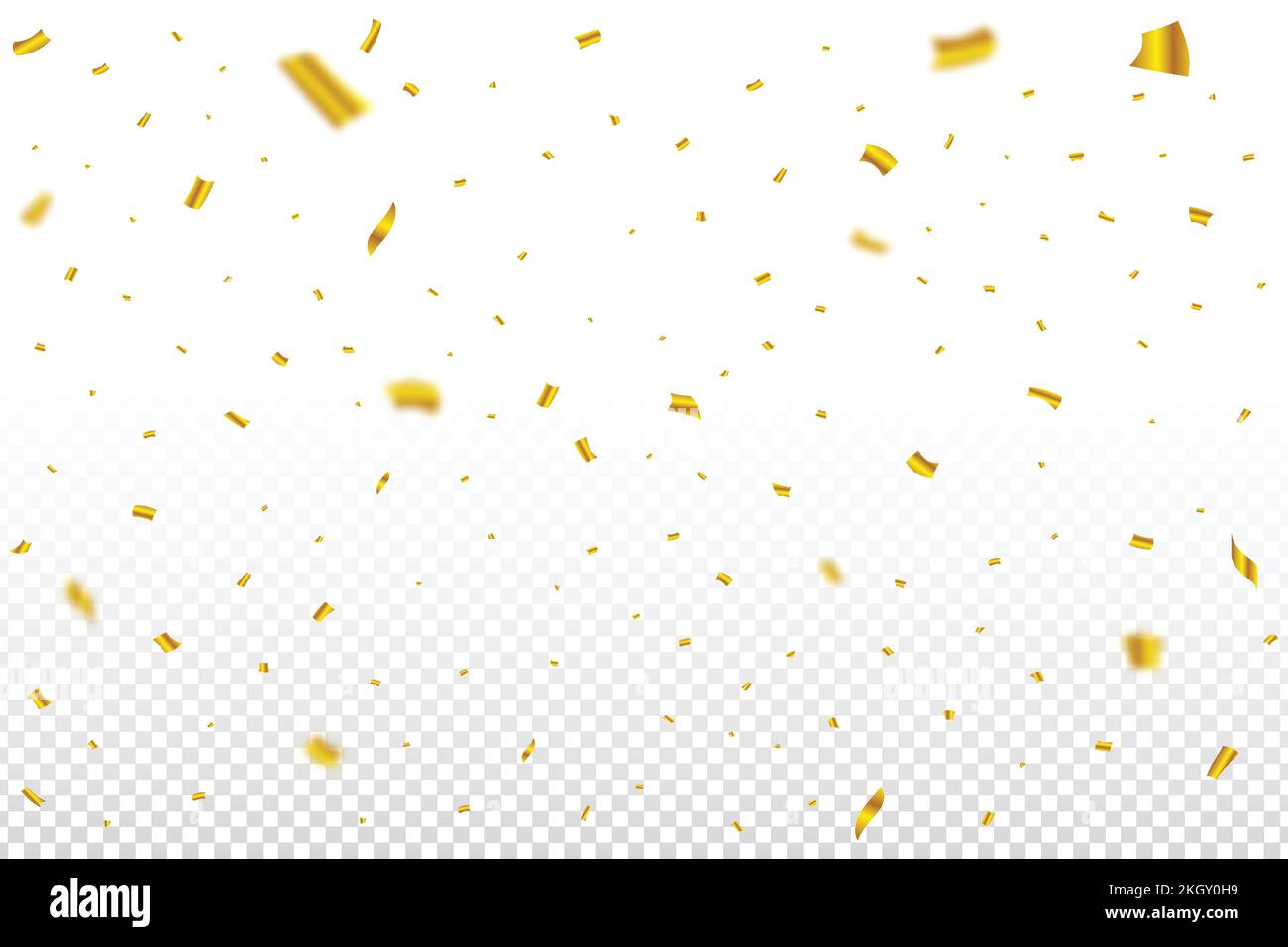 Golden confetti falling isolated on transparent background. Carnival ... Golden confetti falling isolated on transparent background. Carnival ...