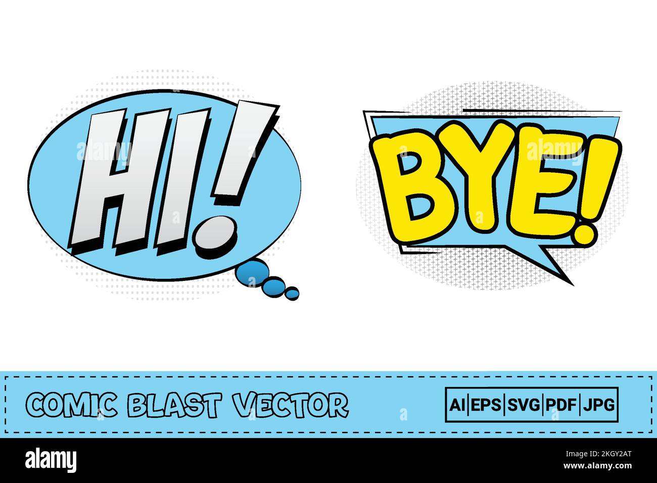 Bye bye comic bubble retro text hi-res stock photography and images - Alamy