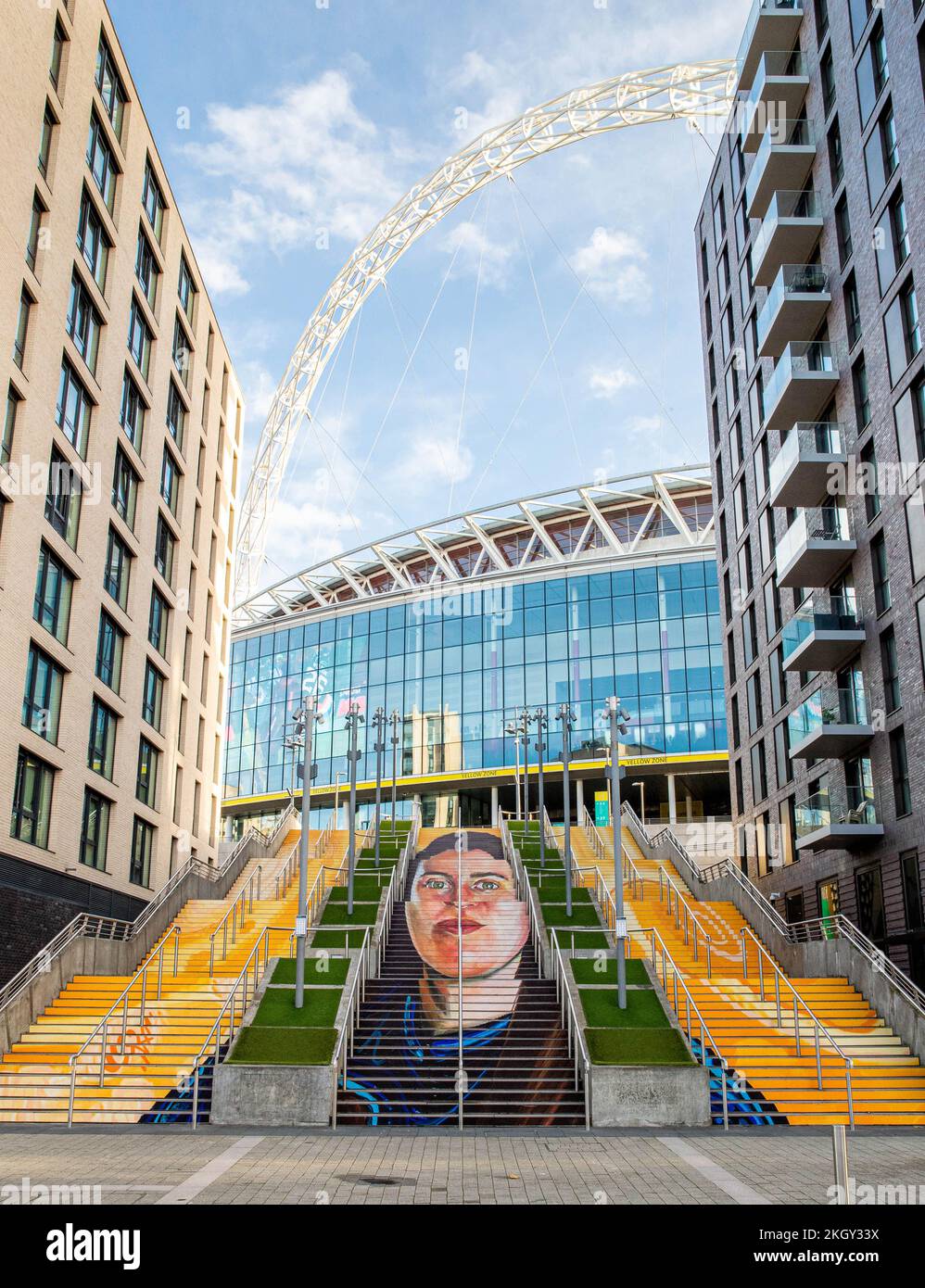 EDITORIAL USE ONLY View of a mural by artist Charlotte Archer on the ...