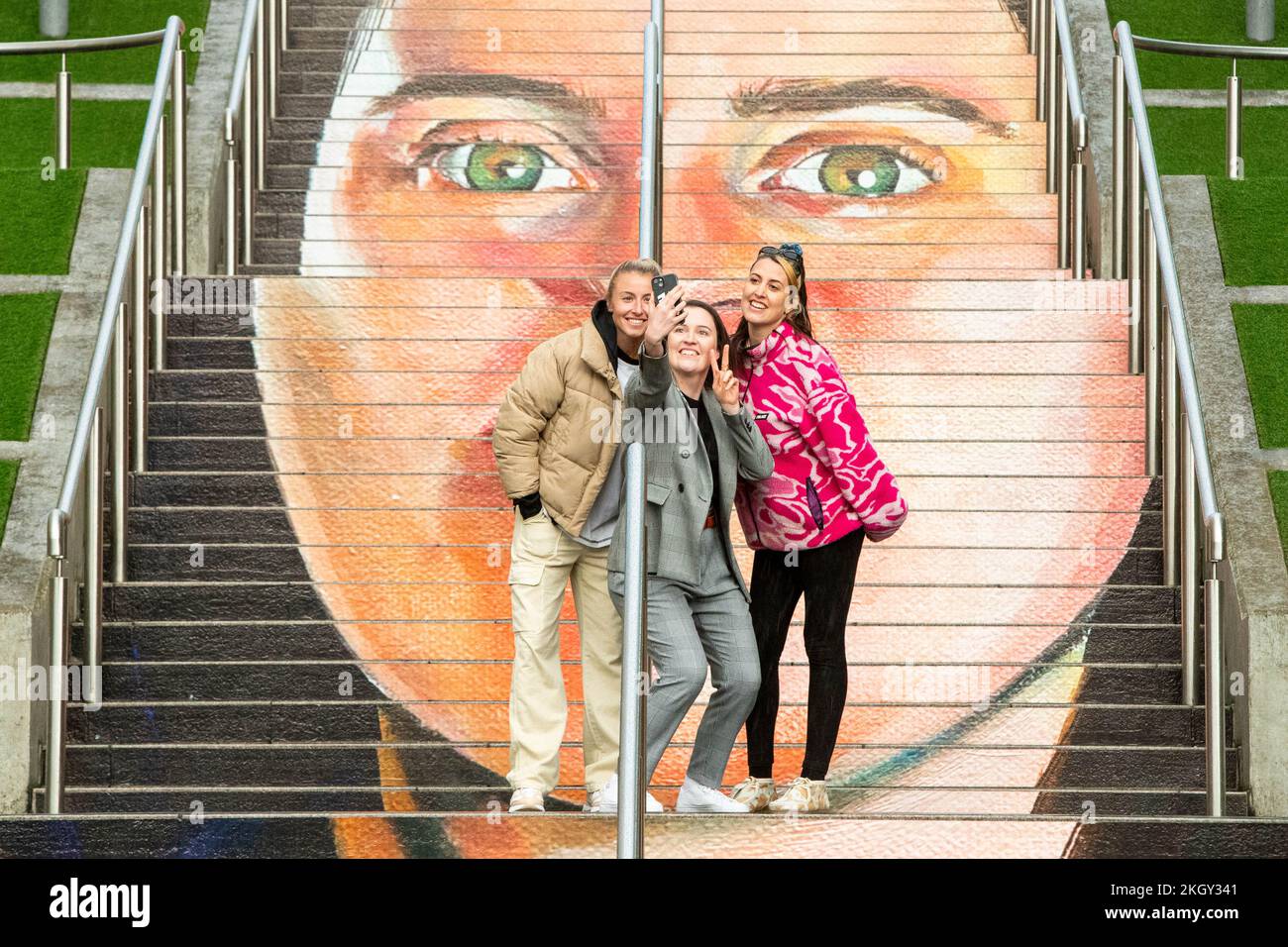 EDITORIAL USE ONLY Captain of the Lionesses Leah Williamson (left ...