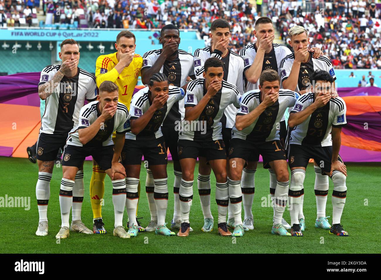 Doha, Qatar. 23rd Nov, 2022. Germany pose for a team photograph during ...