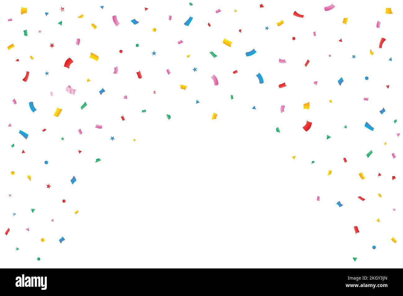 Confetti vector illustration for festival background. Red, green, golden, blue confetti on ...