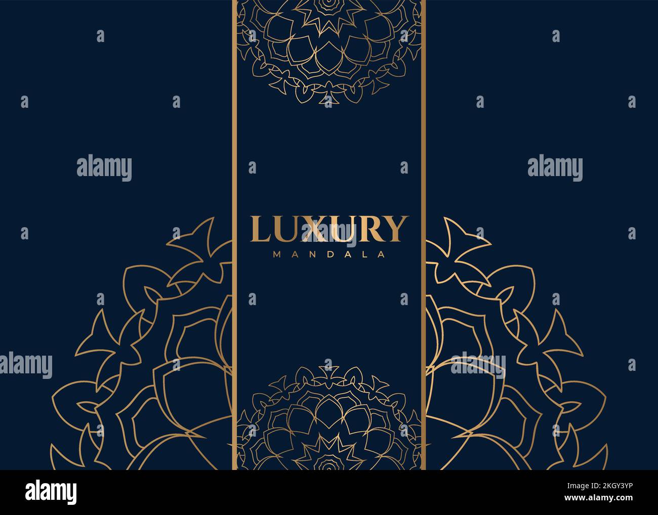 Golden mandala background. Luxurious golden mandala gift card vector ...