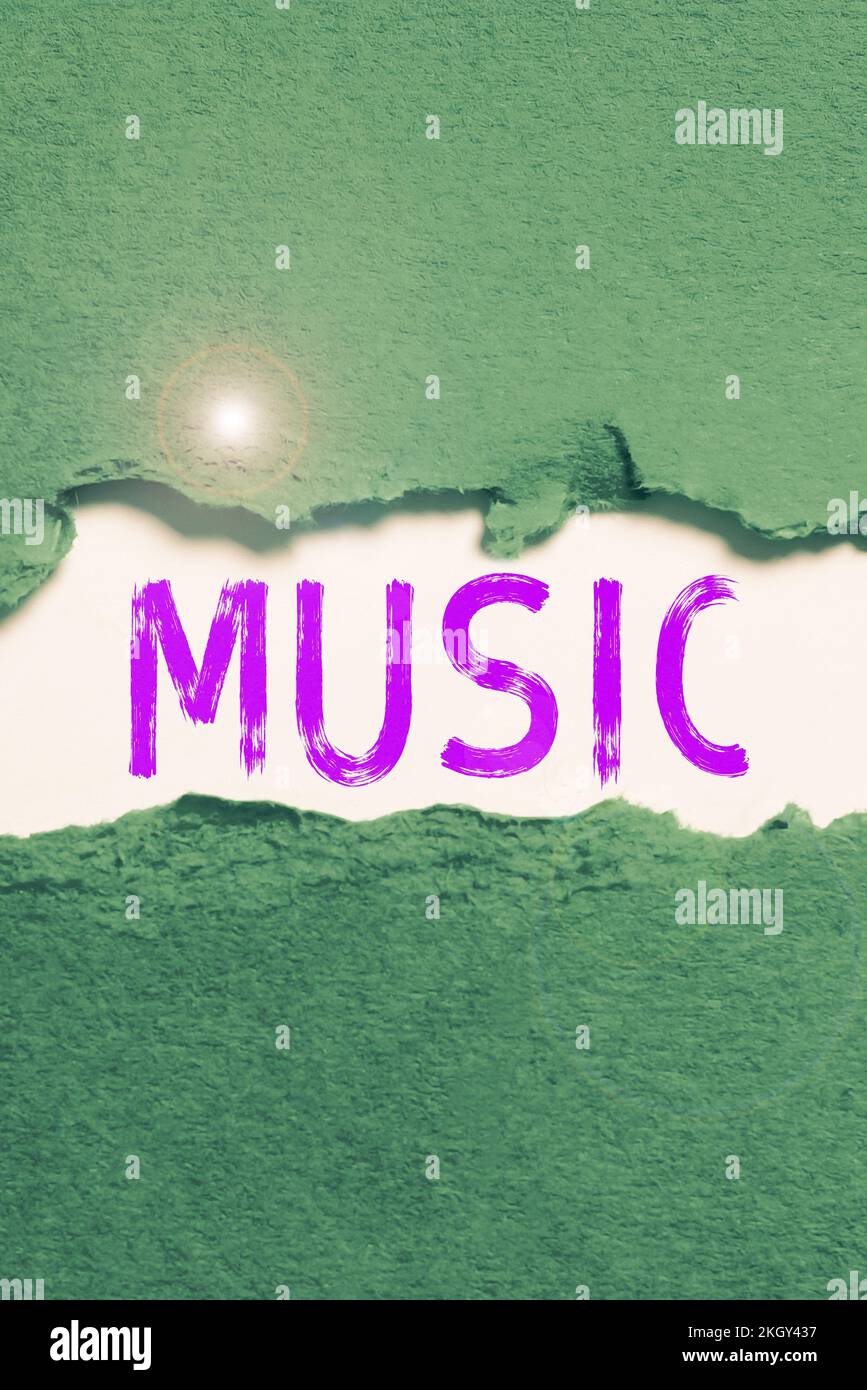 Handwriting text Music. Word Written on vocal or instrumental sounds in ...