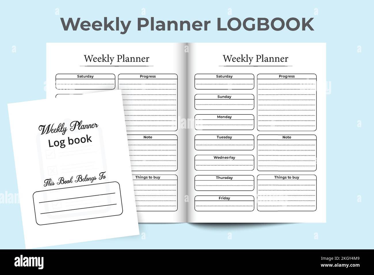 Weekly planner KDP interior. Weekly work list journal template. Weekly ...