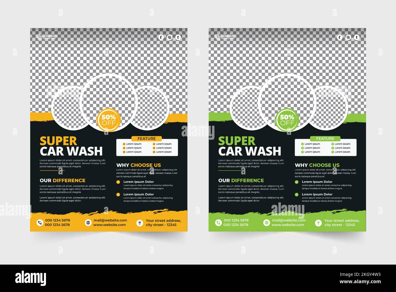 Car washing service flyer. Car wash and cleaning service cover template ...