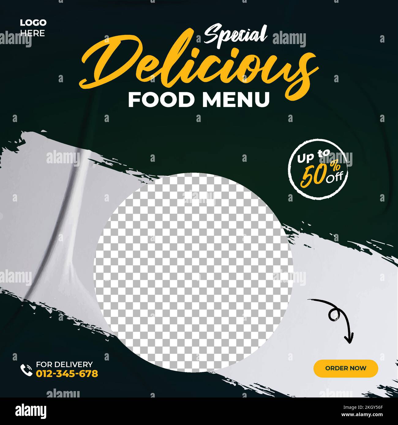 Food menu social media post. Special delicious food menu. Restaurant ...