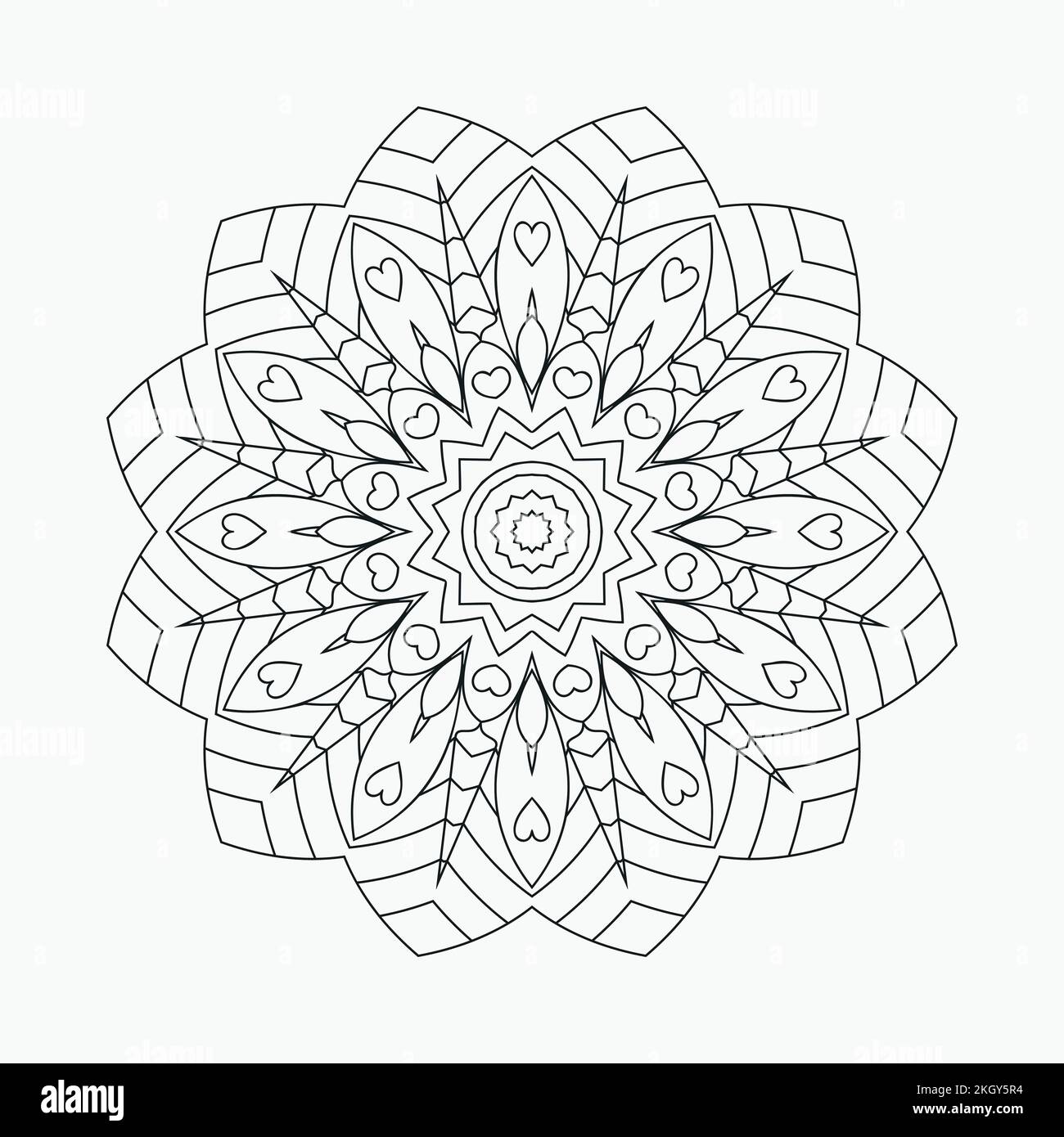 Coloring book mandala line art vector. Flower mandala line art ...