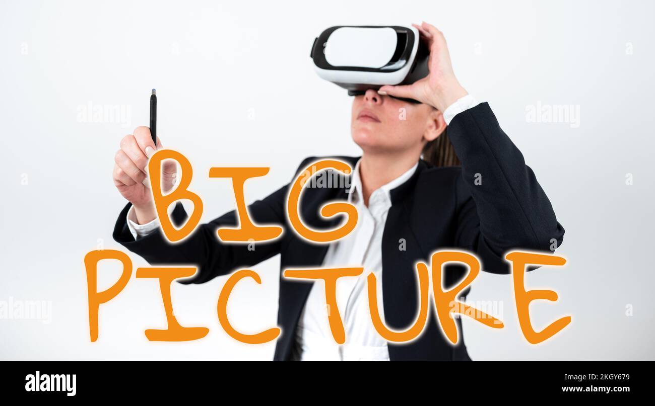 Text sign showing Big Picture. Concept meaning most important facts ...