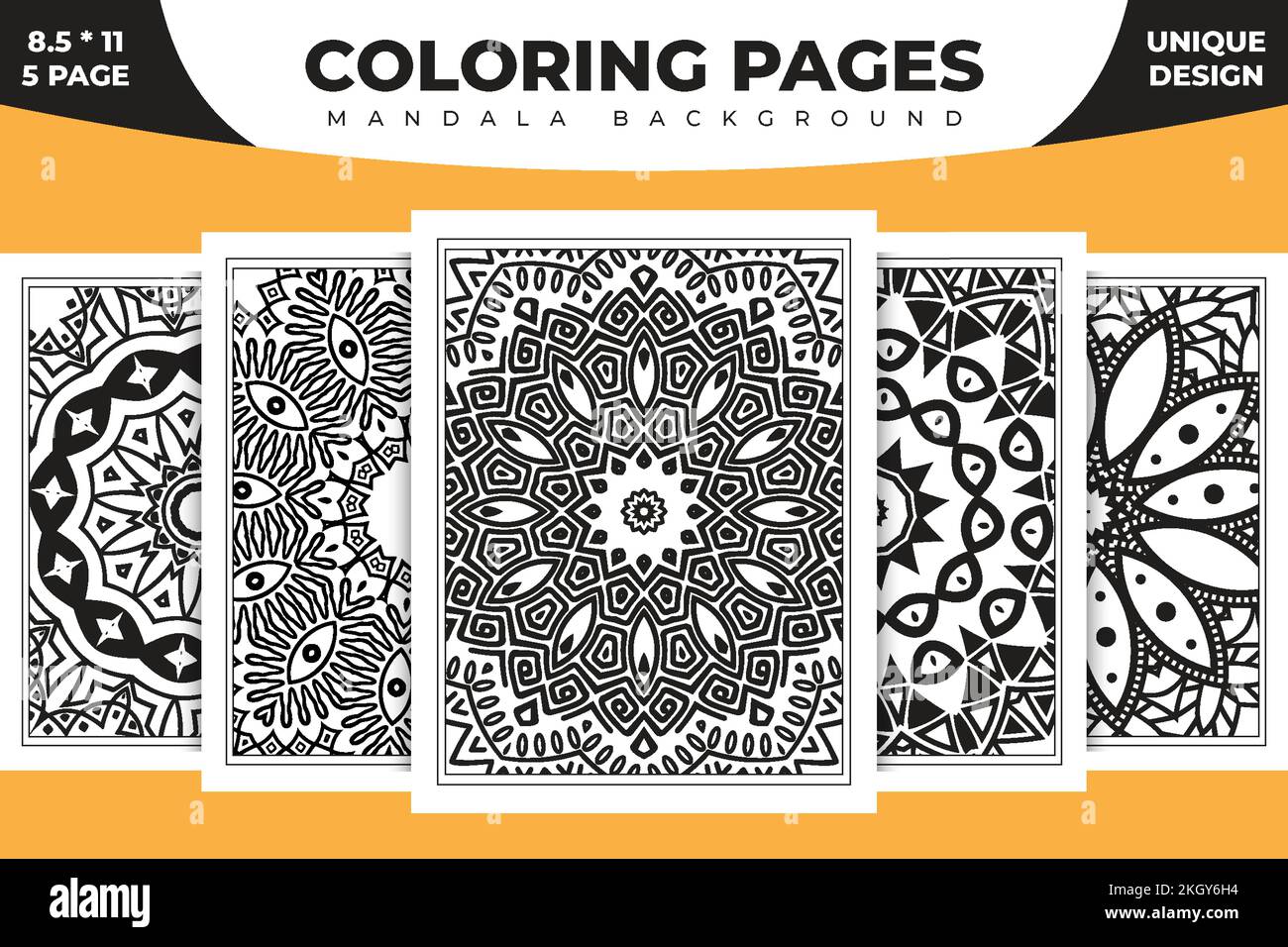 Coloring page mandala background. Mandala KDP coloring page design ...