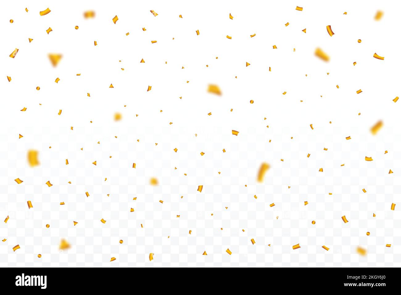 Golden party tinsel and confetti falling. Anniversary celebration. Gold ...