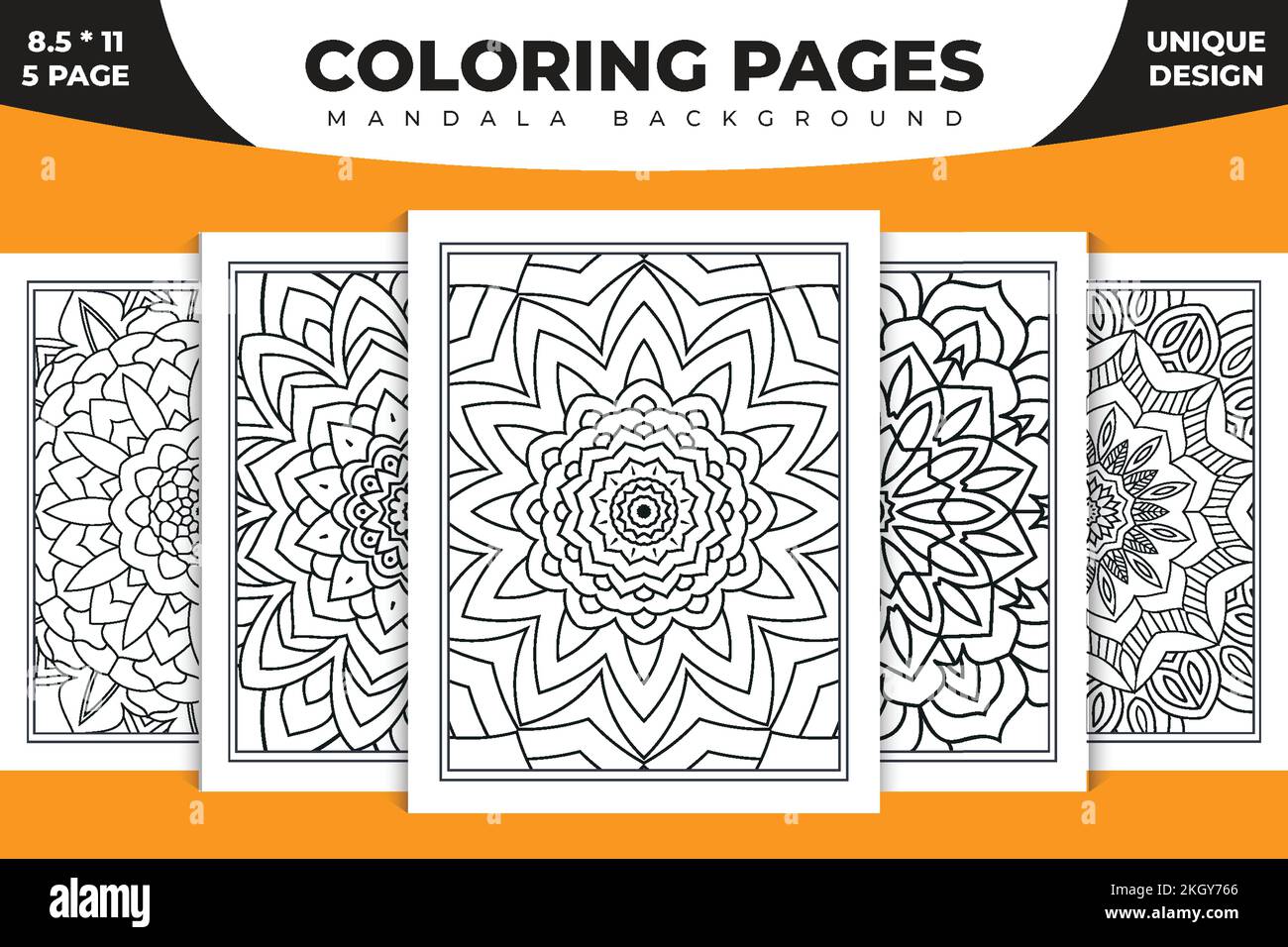Mandala ornament line art collection. kids coloring pages KDP interior ...