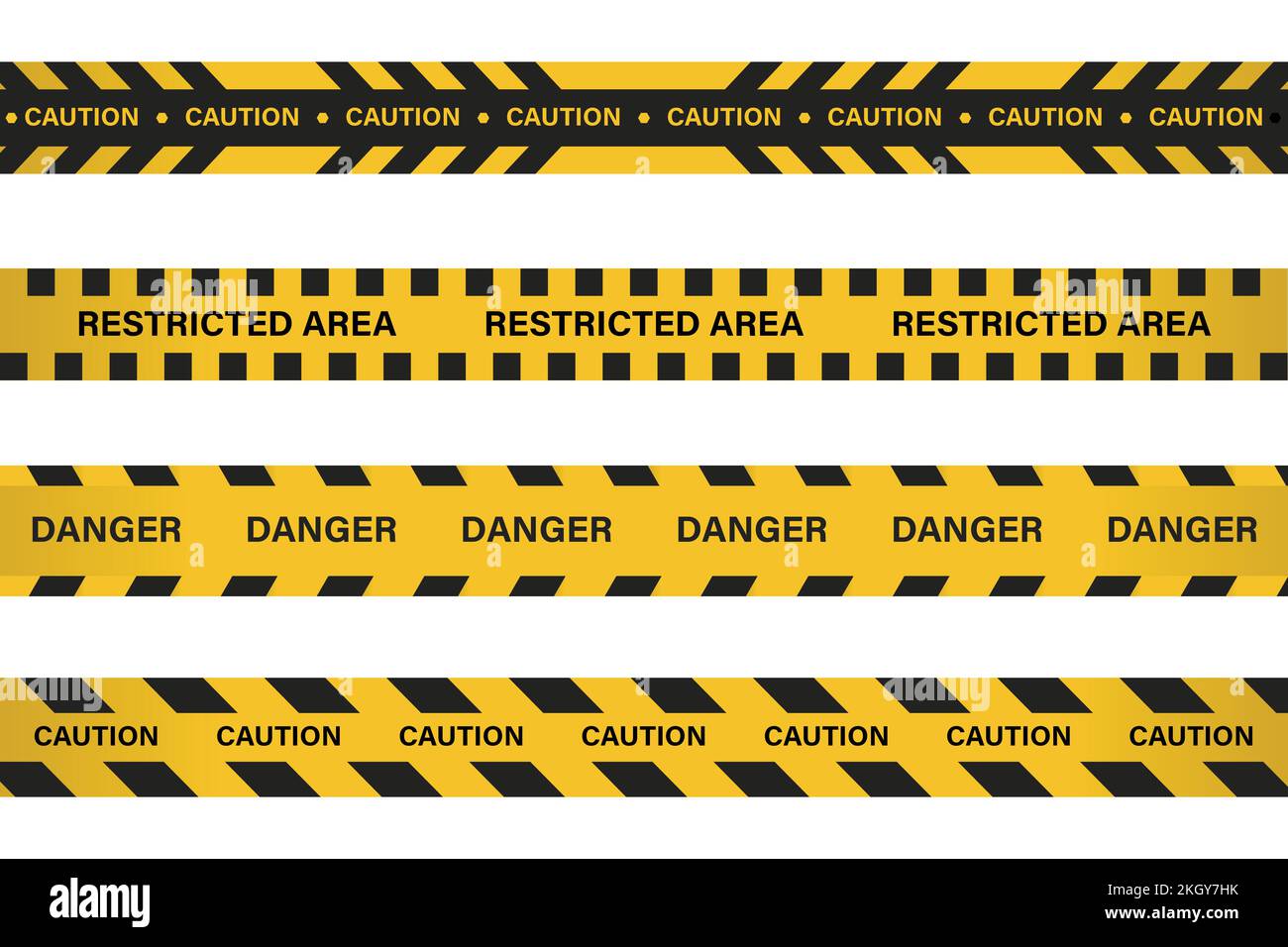 Restricted area, danger tape with yellow and black color. Caution tape ...