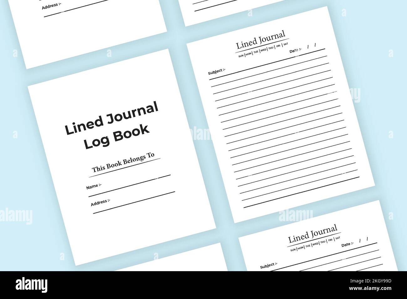 Lined journal KDP interior. Lined journal template. Lined journal work ...