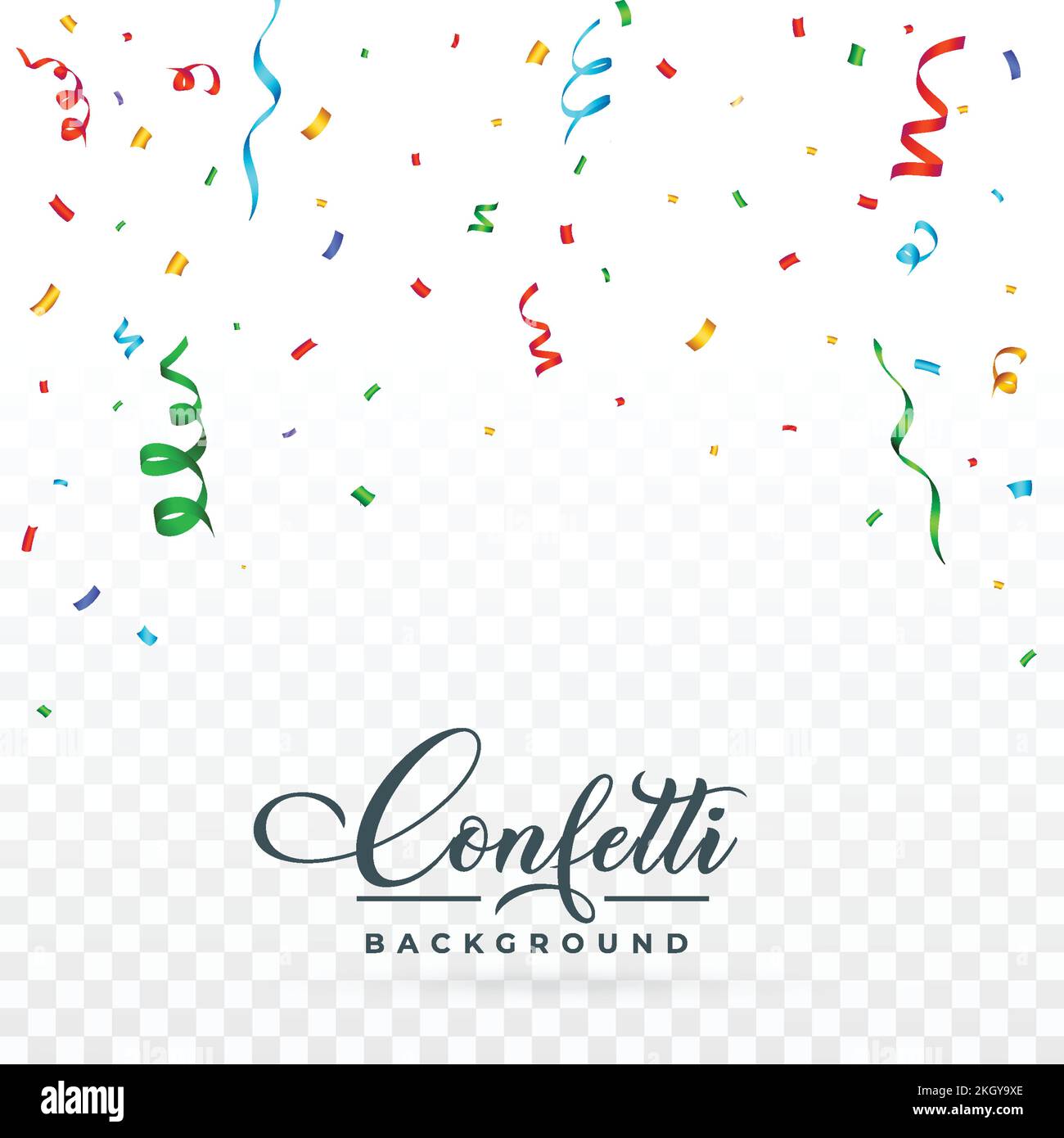Confetti vector illustration for birthday background. Confetti and falling on transparent ...