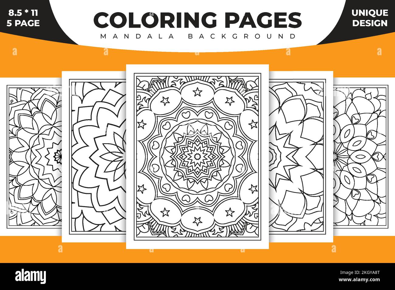 Coloring page mandala background. Line art illustration. Mandala ...