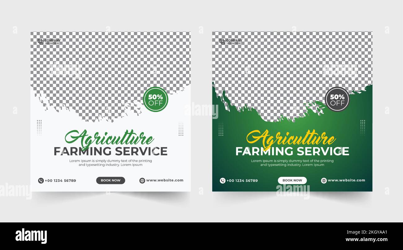 Agro farm service social media banner. Agricultural service banner ...