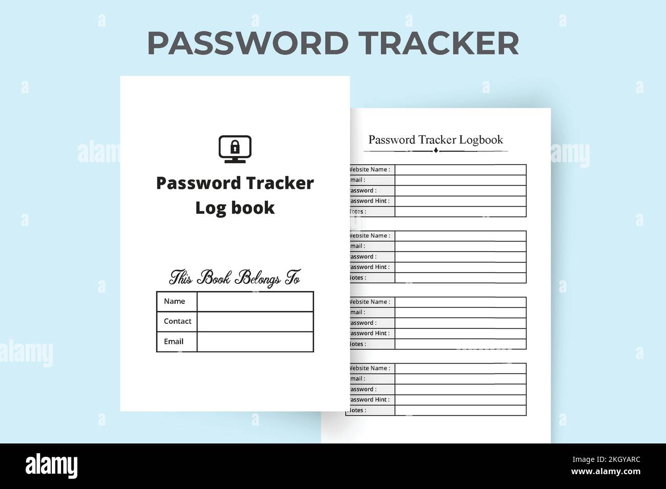 Password tracker KDP interior journal. Website password tracker log ...