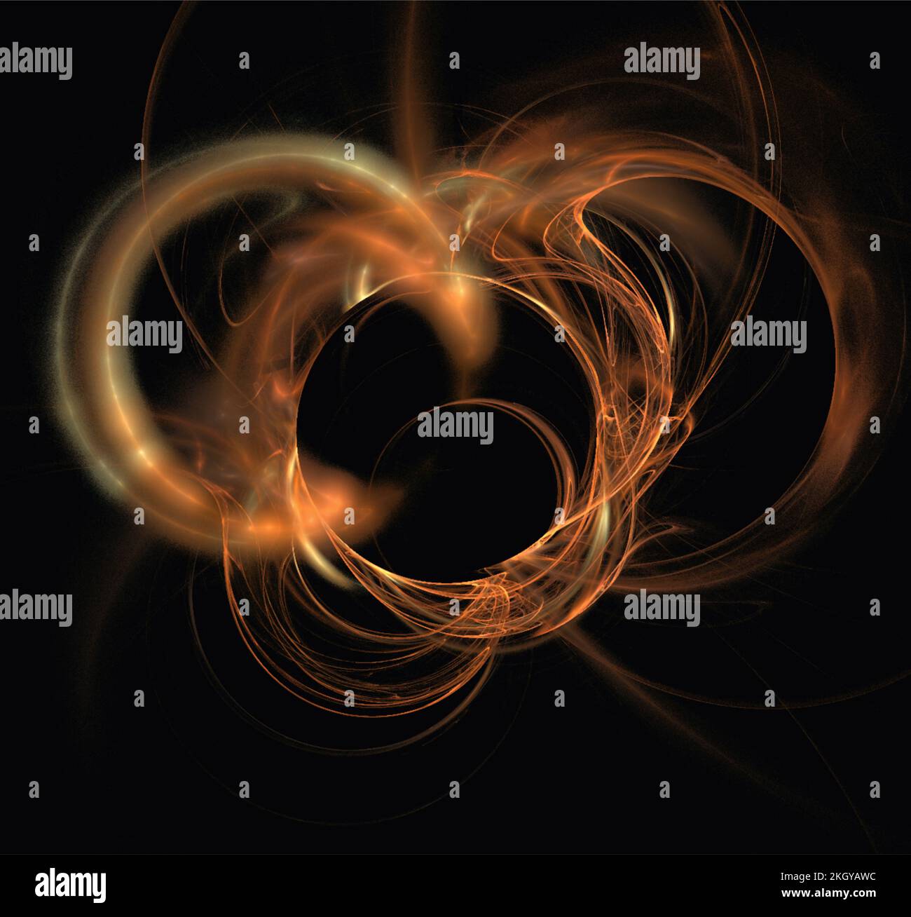illustration of orange space planet star system, color graphics ...