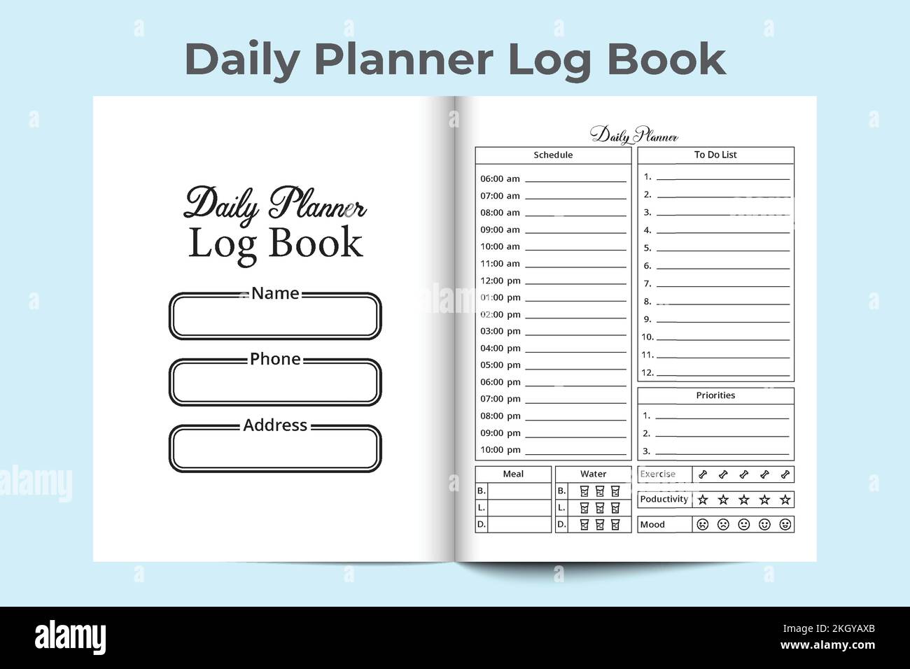 KDP interior daily planner journal. Daily routine planner notebook ... KDP interior daily planner journal. Daily routine planner notebook ...