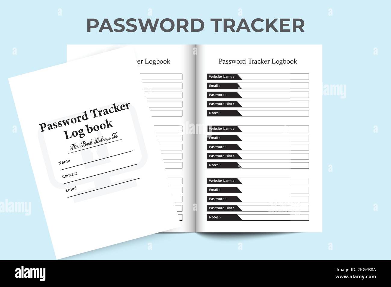 Password tracker log book vector vectors hi-res stock photography and ...