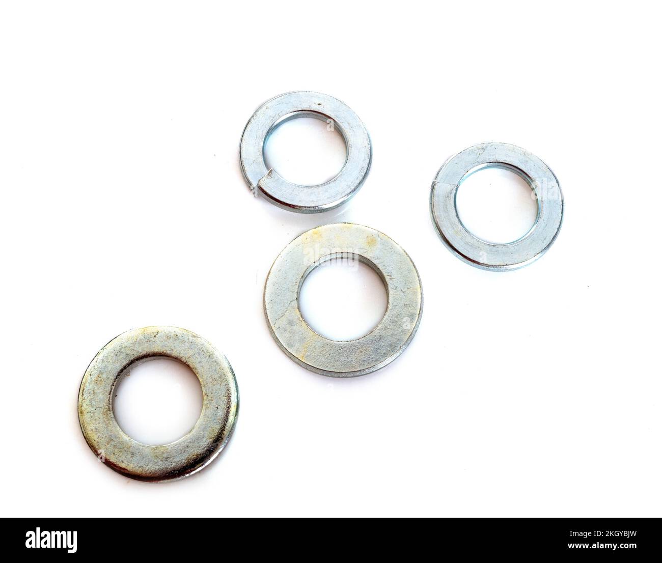 metal washer in front of white background Stock Photo - Alamy