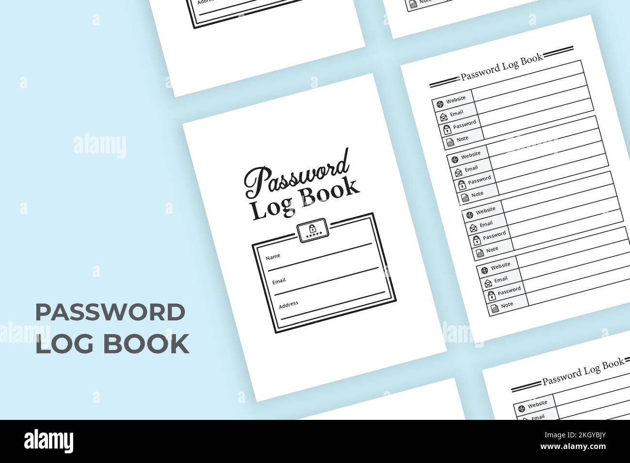 Password tracker log book vector vectors hi-res stock photography and ...