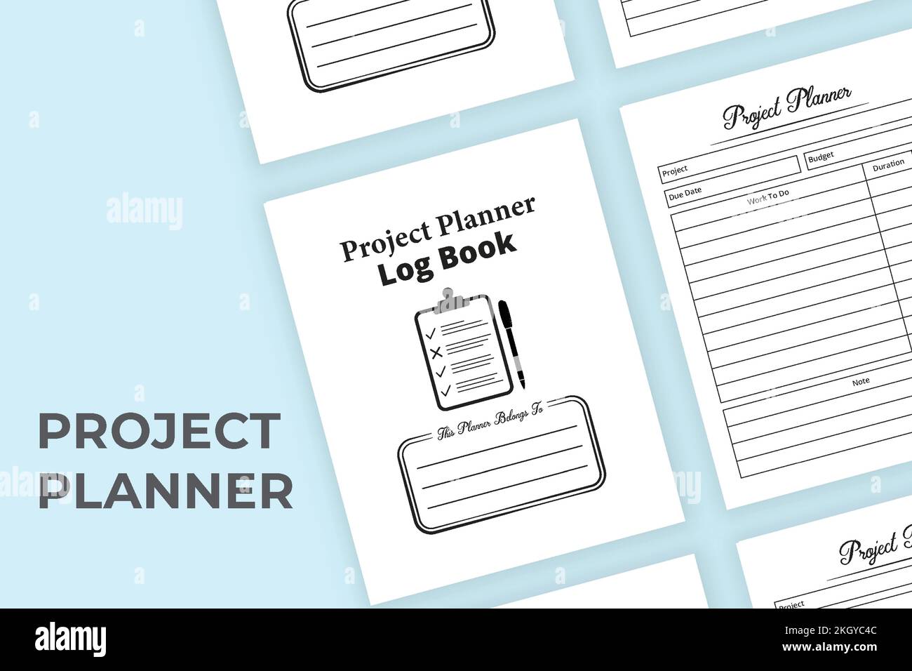 Project planner notebook KDP interior. Task planner logbook. Work ...