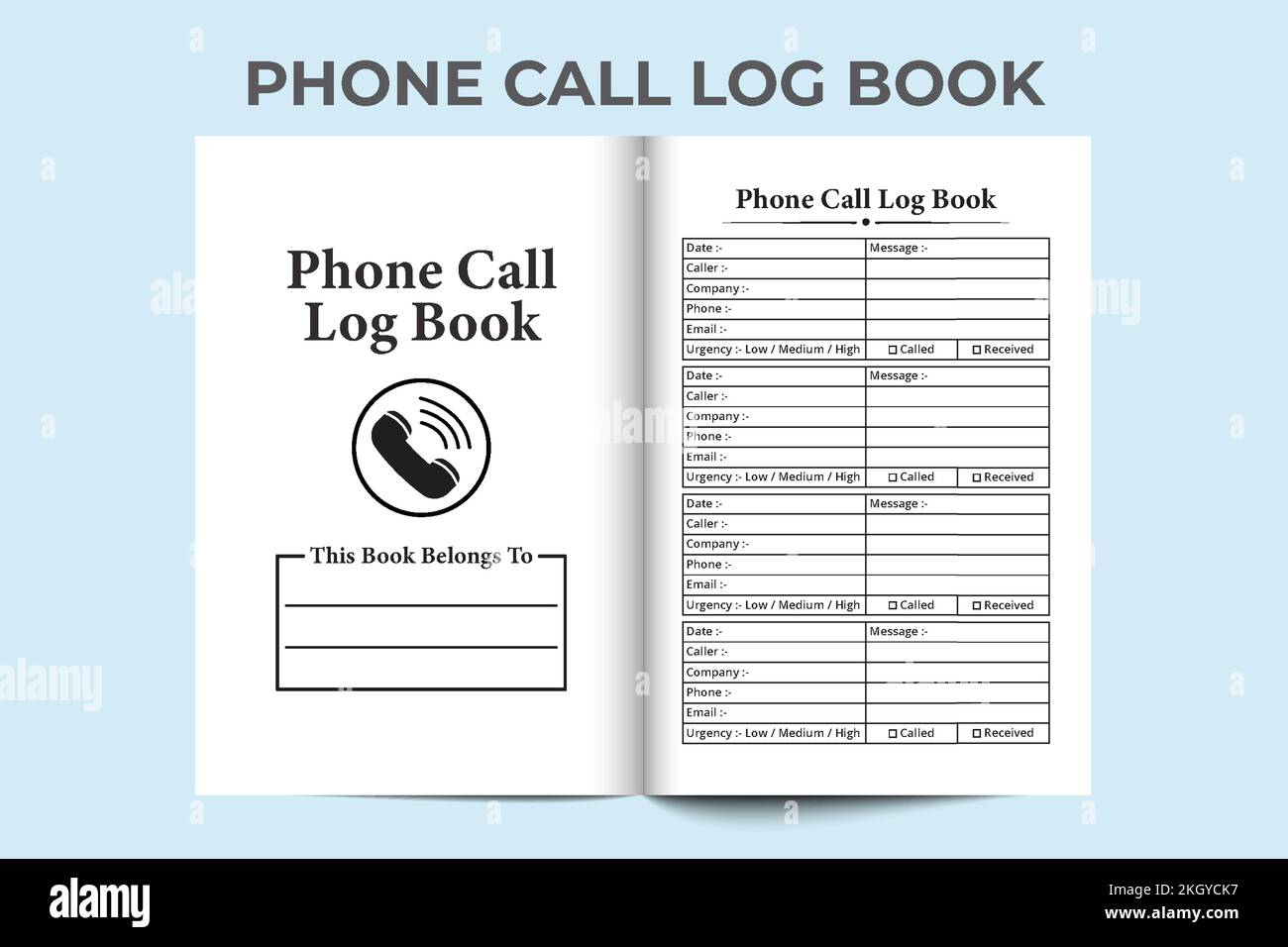 Phone call KDP interior journal template. Phone call incoming and ...