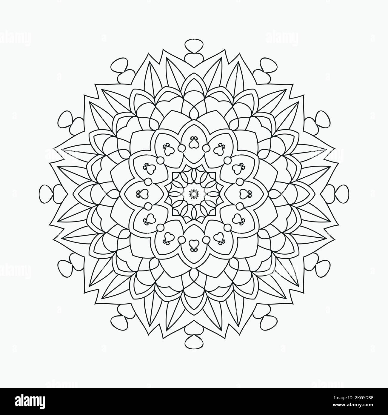 Decoration mandala ornament for coloring pages. Flower mandala line art ...