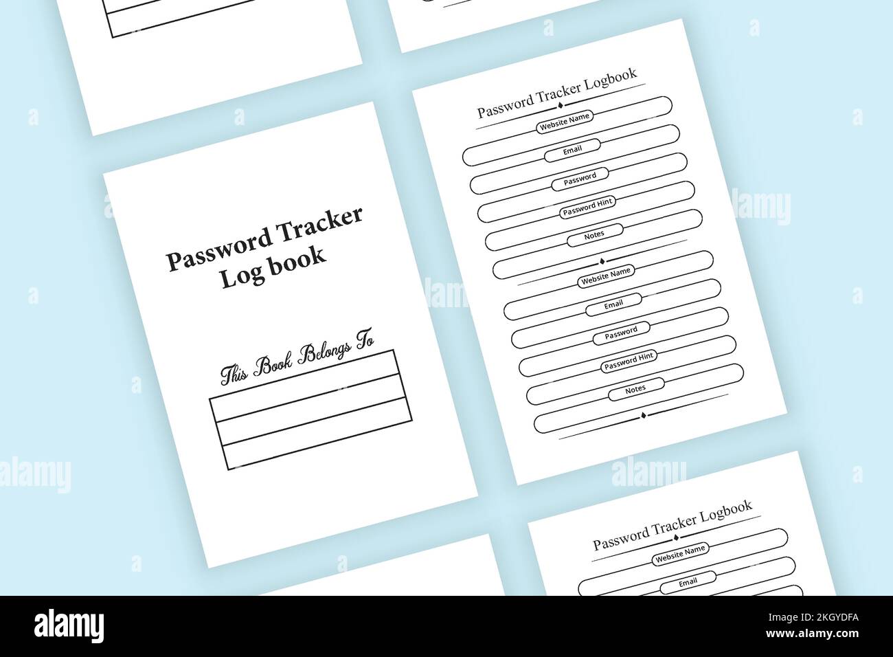 Password tracker log book vector vectors hi-res stock photography and ...