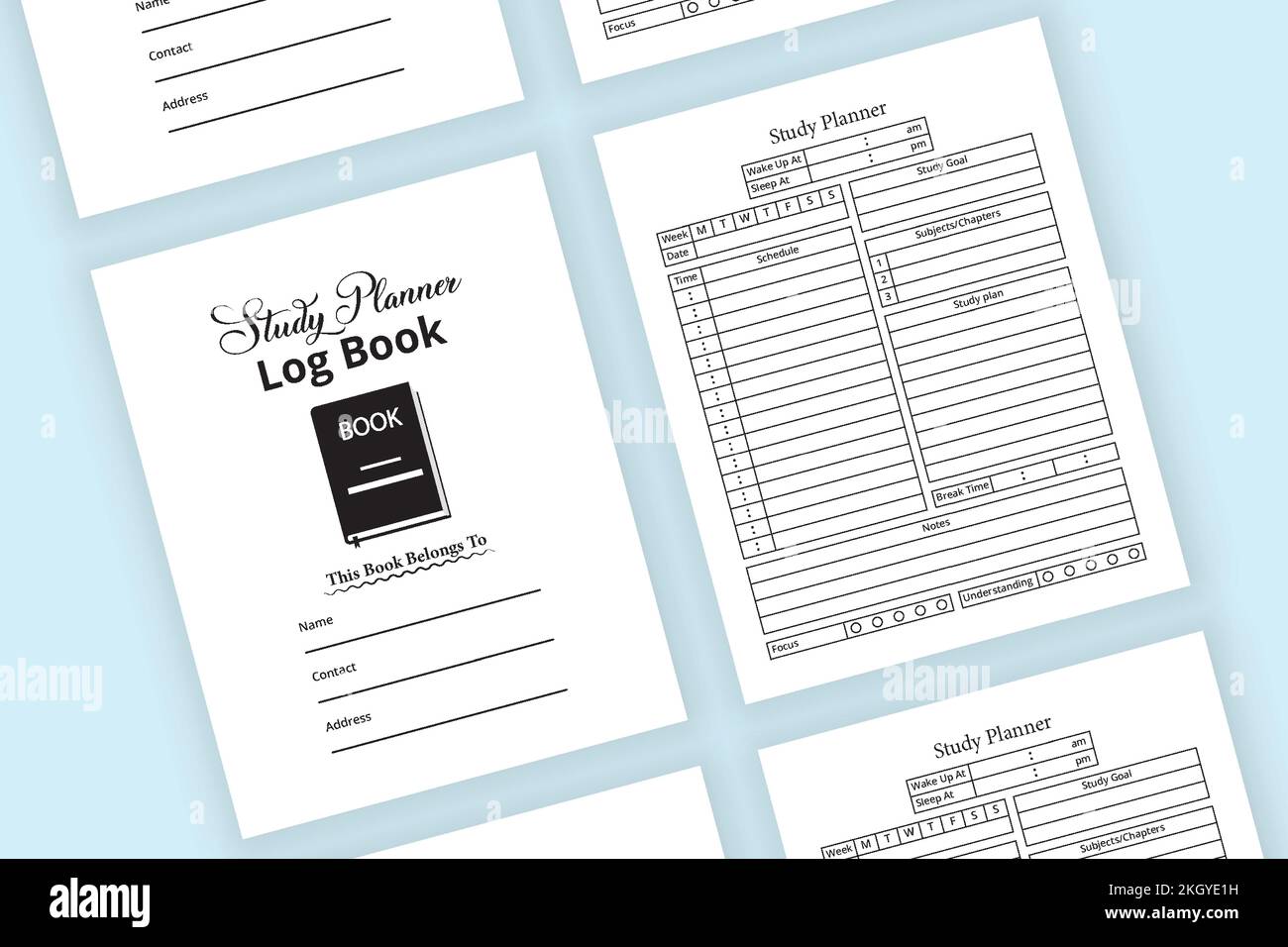 Study planner kdp interior hi-res stock photography and images - Alamy