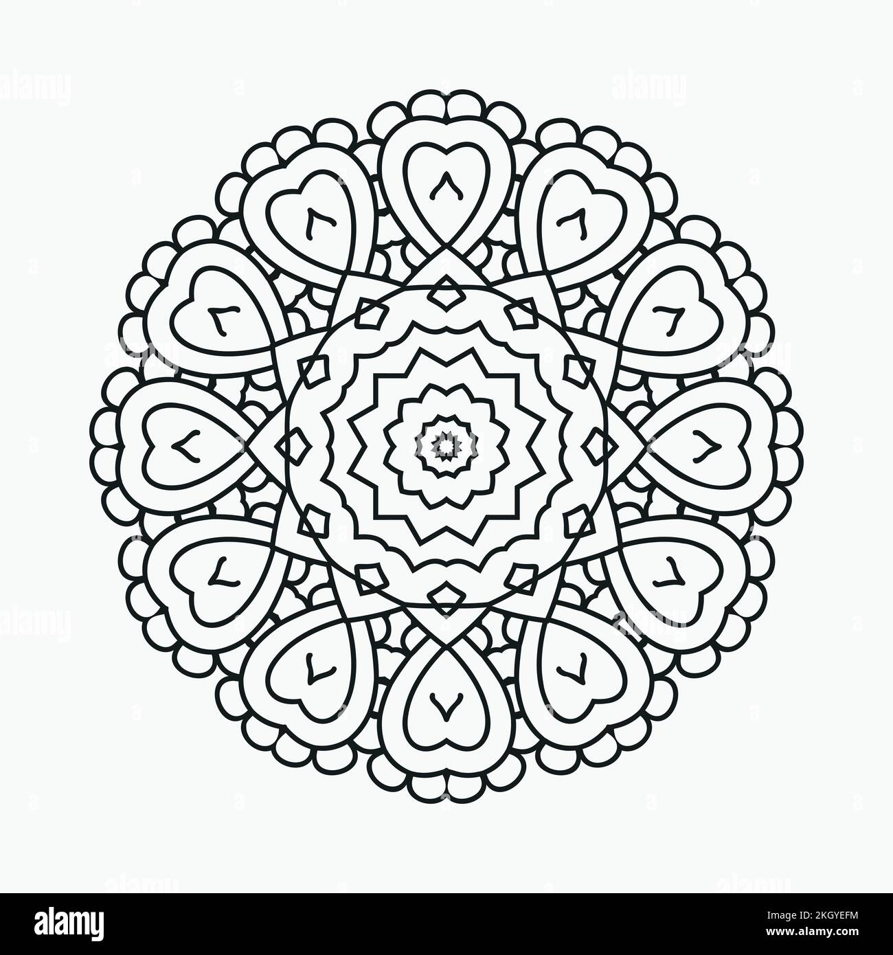 Traditional Arabian mandala and floral pattern. Doodle mandala on a ...