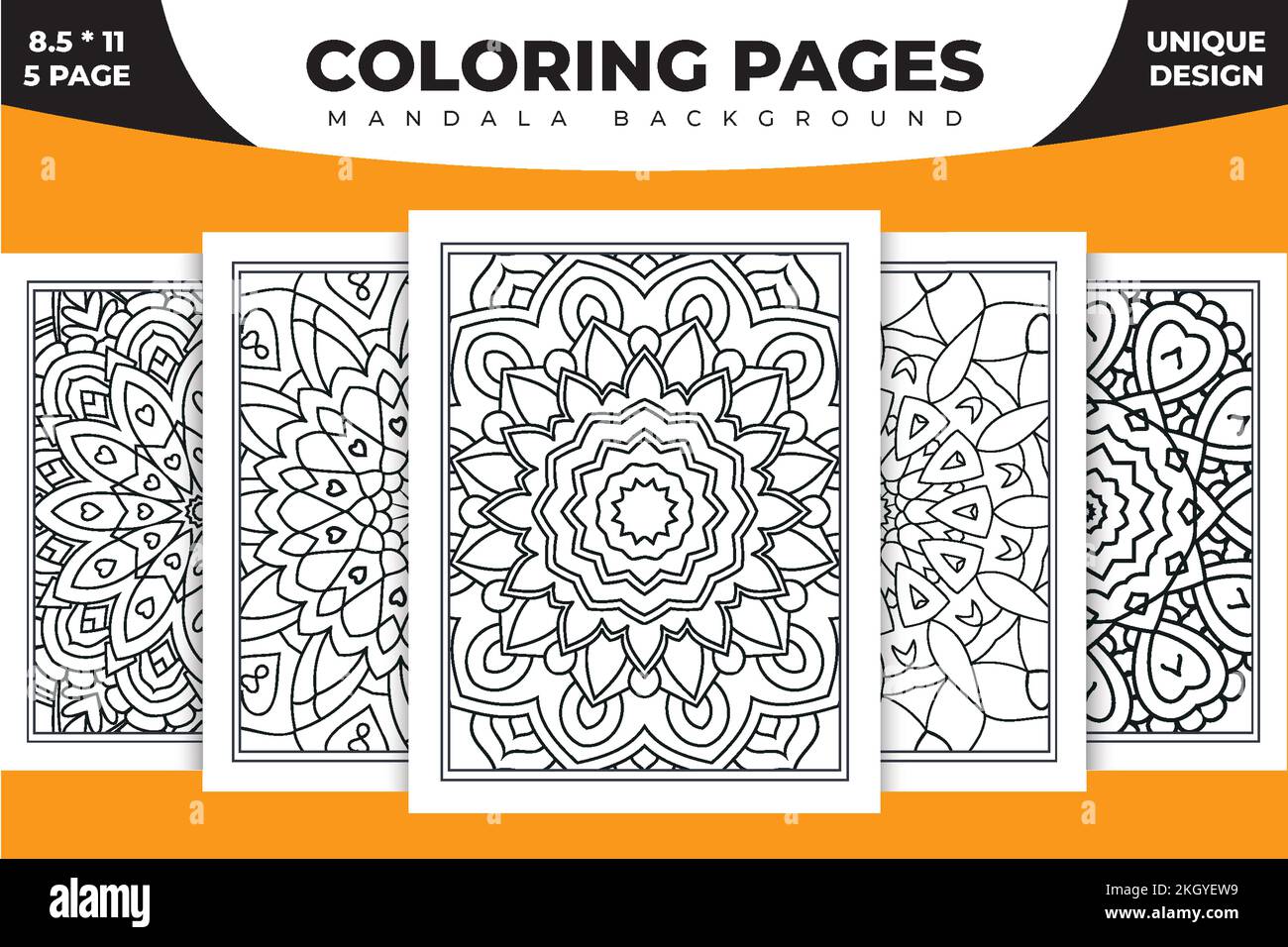Decoration mandala set KDP interior coloring pages. Doodle mandala line ...