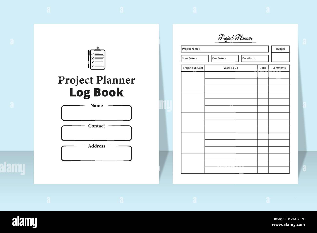 Project planner log book vector vectors hi-res stock photography and ...