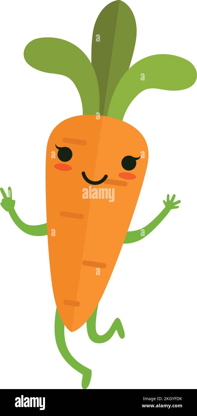 Cartoon carrot mascot. Funny running vegetable character Stock Vector ...