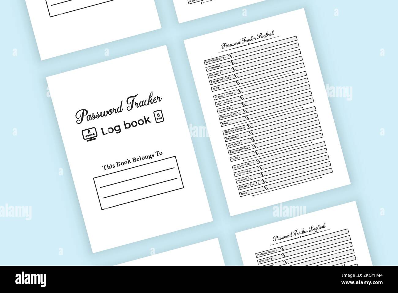 Password log book template Stock Vector Images - Alamy