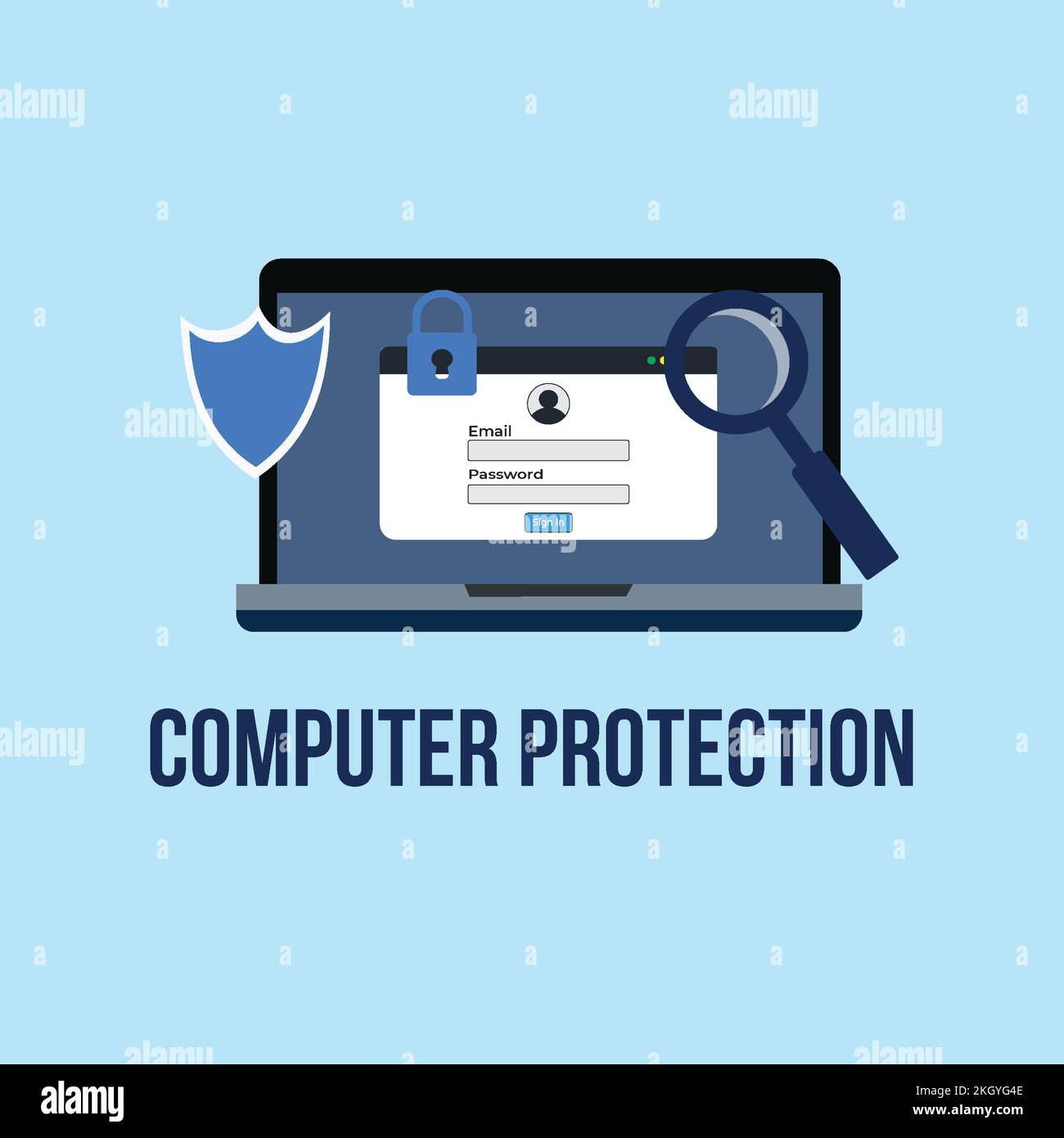 Searching for protection Stock Vector Images - Alamy