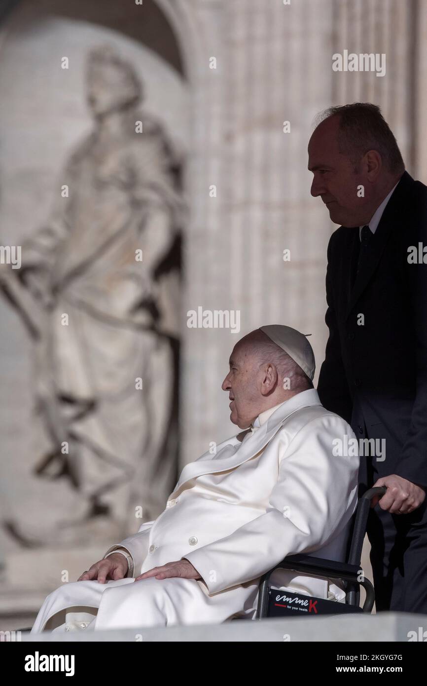 Vatican City, Vatican, 23 November 2022. Pope Francis during his weekly ...