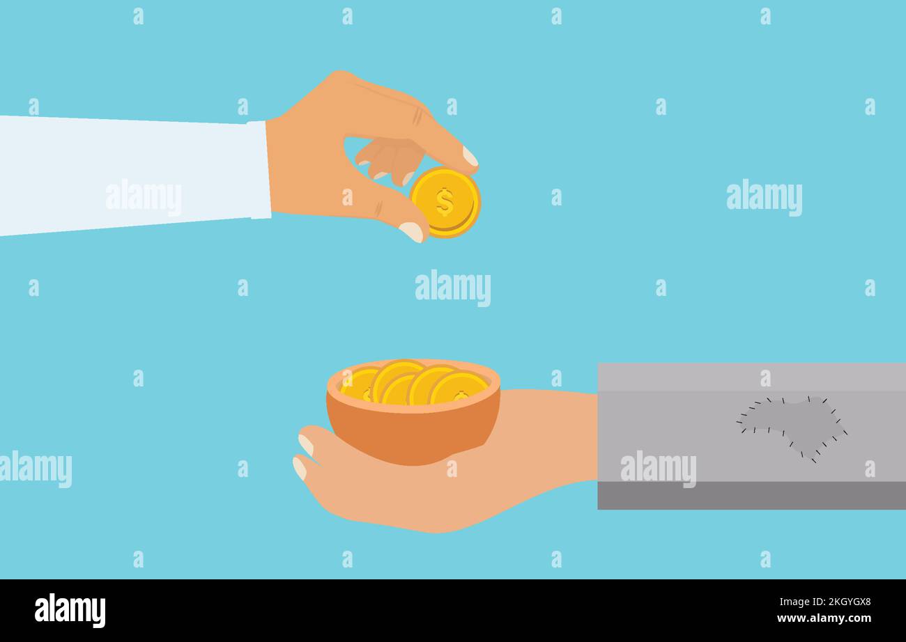 Man giving charity beggar Stock Vector Images - Alamy