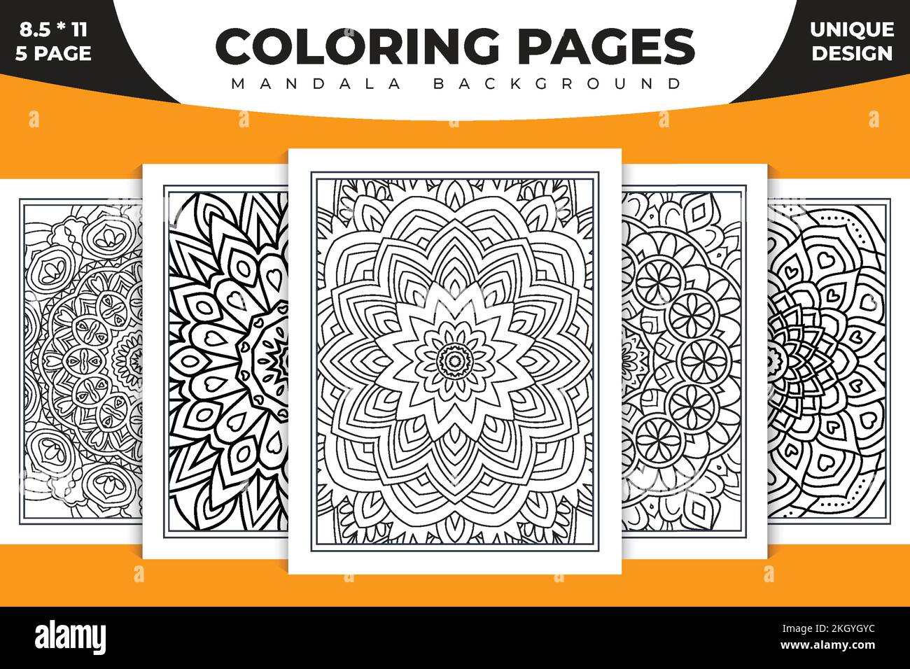 Decoration mandala coloring page KDP interior. Flower mandala pattern ...