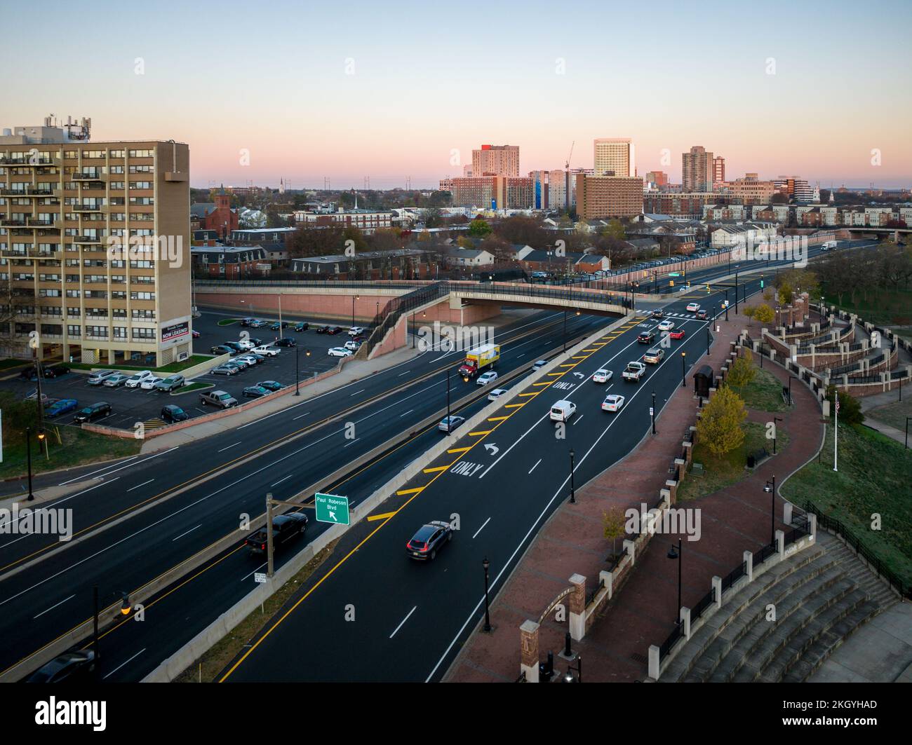 Aerial view of downtown new brunswick hi-res stock photography and ...