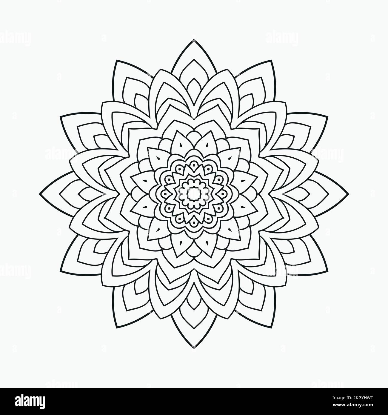 Mandala decoration element line art vector. Kids coloring page design ...